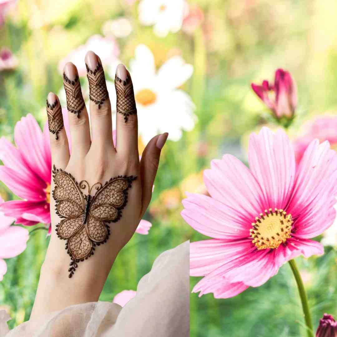 Butterfly Mehndi Design: Back Hand & Front Hand - Her Mehndi Design
